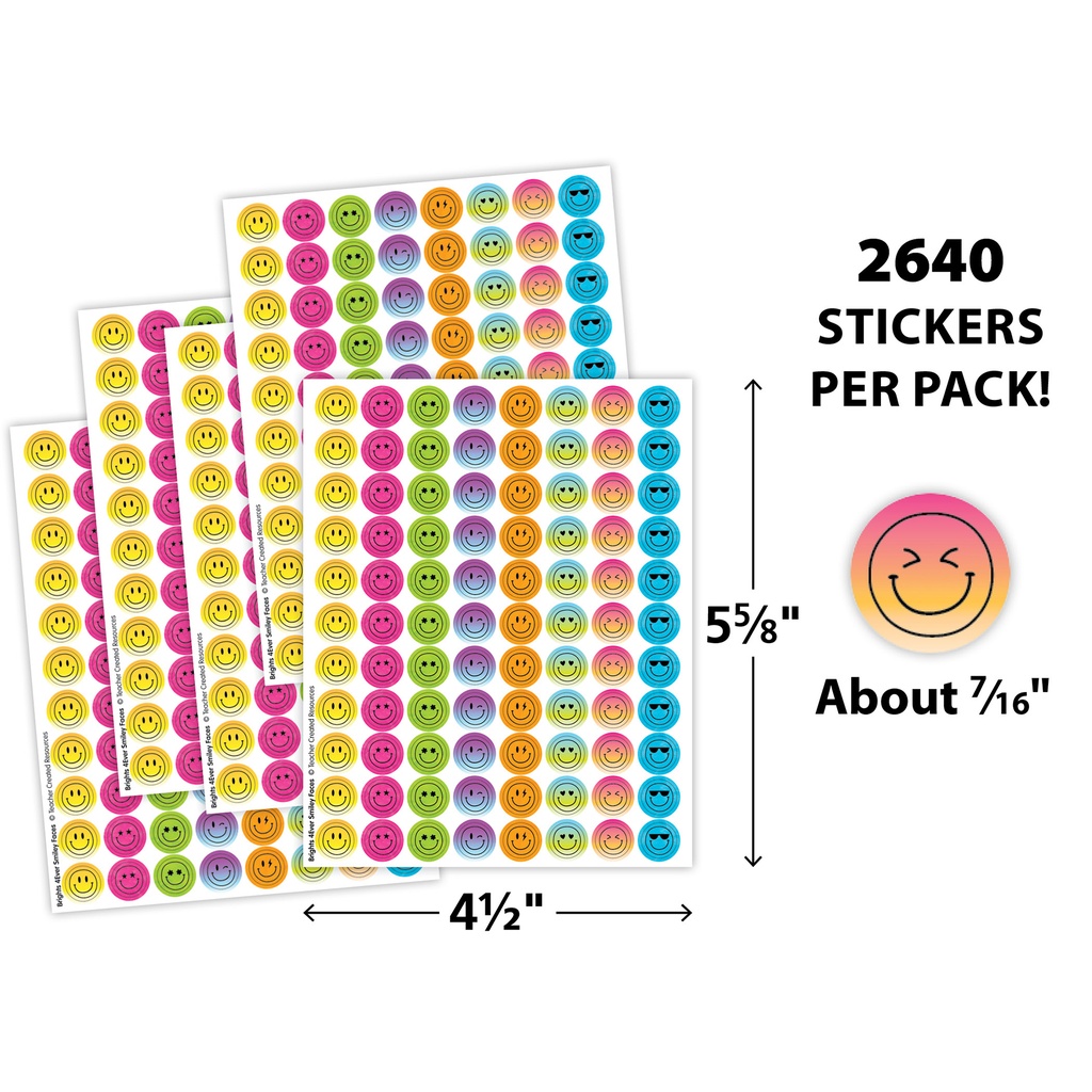 Teacher Created Resources® Brights 4Ever Smiley Faces Mini Stickers ...