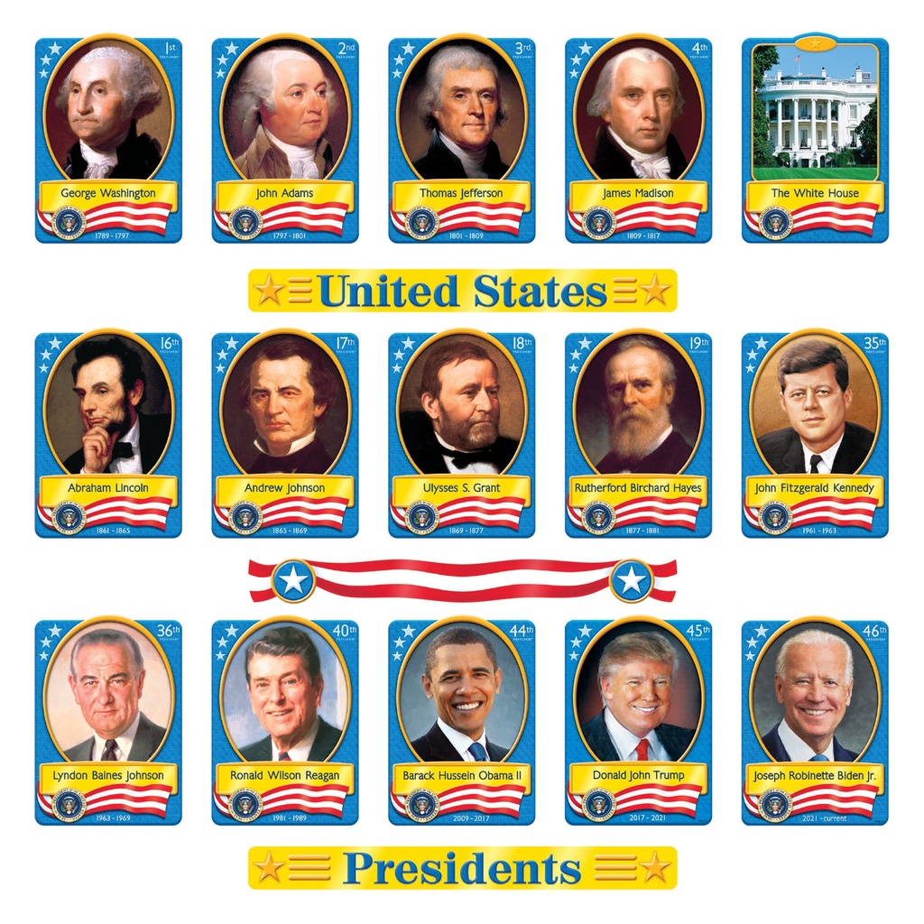 U S Presidents Bulletin Board Set | School Aids