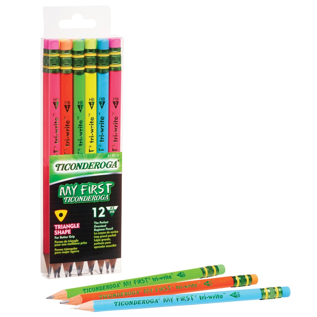 12ct Neon Assorted My First® Tri-Write™ Wood Pencils | School Aids