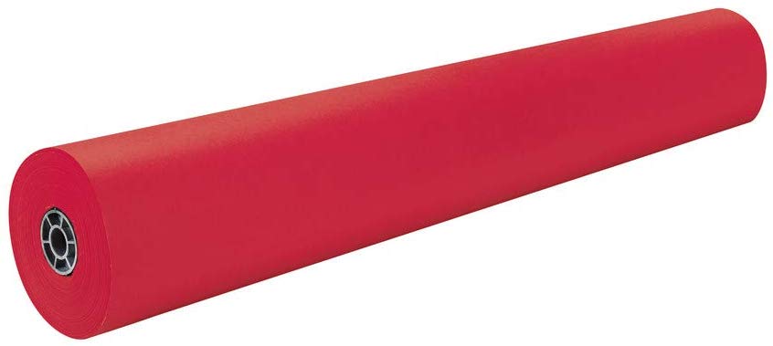 36in x 1000ft Flame Red Rainbow Kraft Paper Roll | School Aids
