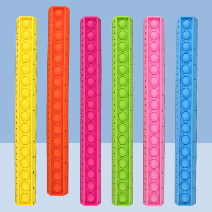 Ruler Pop Fidget Assorted Colors 6pck | School Aids